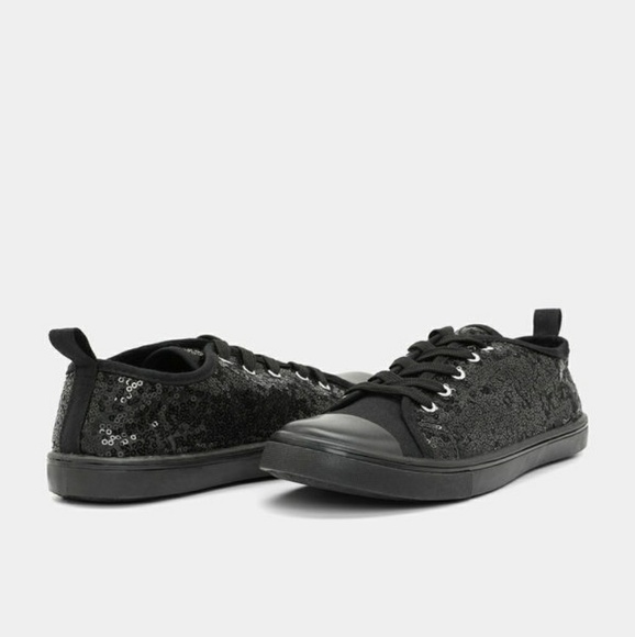 Ardene | Shoes | Black Sequin Lace Up Sneakers | Poshmark